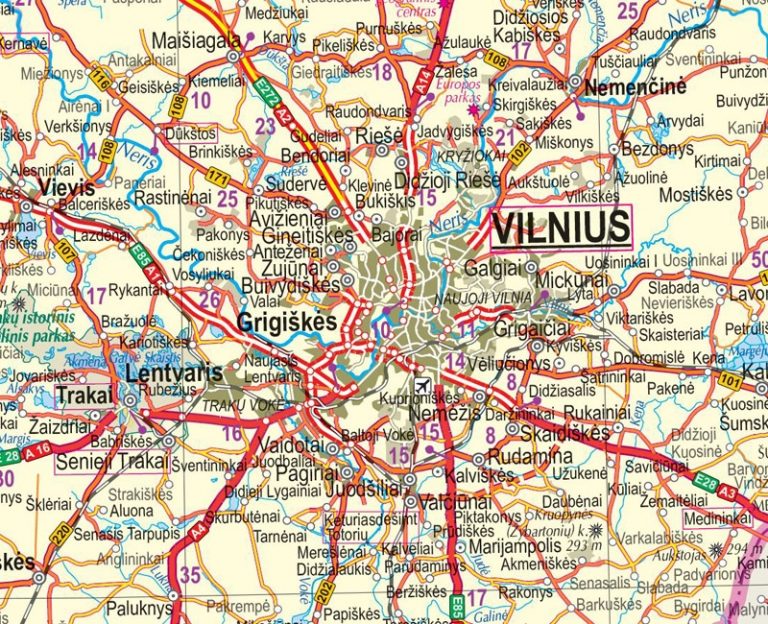 Baltijas valstis. Autoceļu karte. Cietais vāciņš - Jāņa sēta