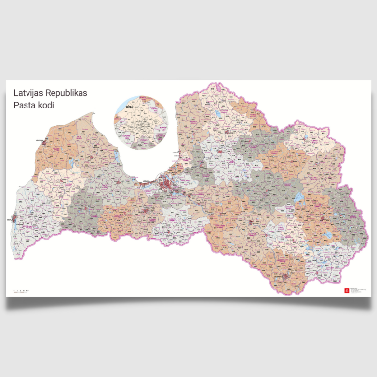 Latvijas pasta kodu karte